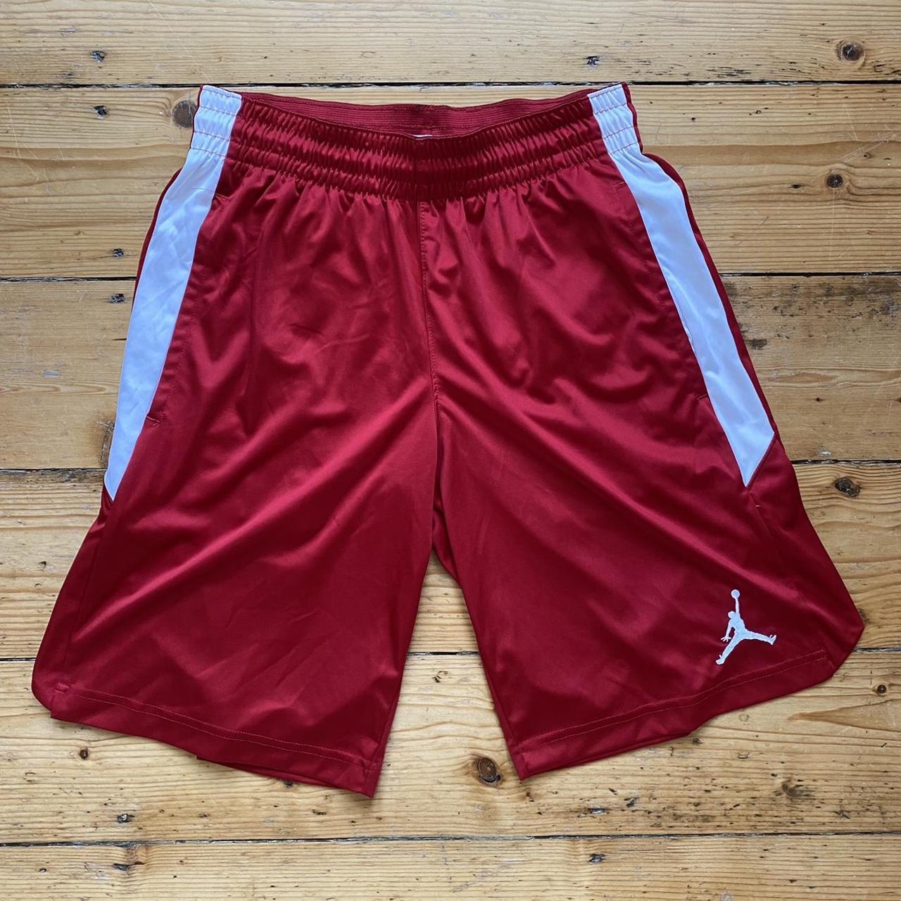 jordan retro vintage basketball red and white sports... - Depop