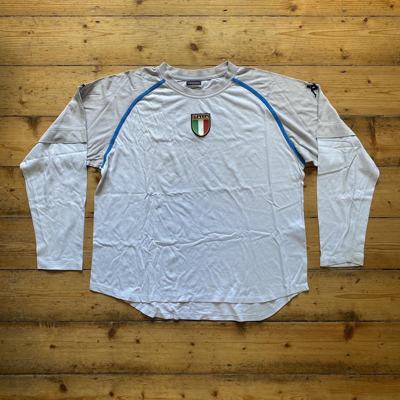 kappa italy classic graphic ‘azzurri italia’ casual... - Depop