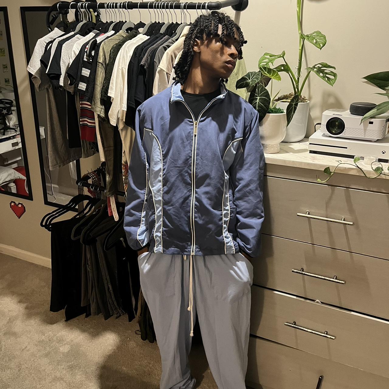 BLUE TECH TRACKSUIT •Top is a large •Y2k... - Depop