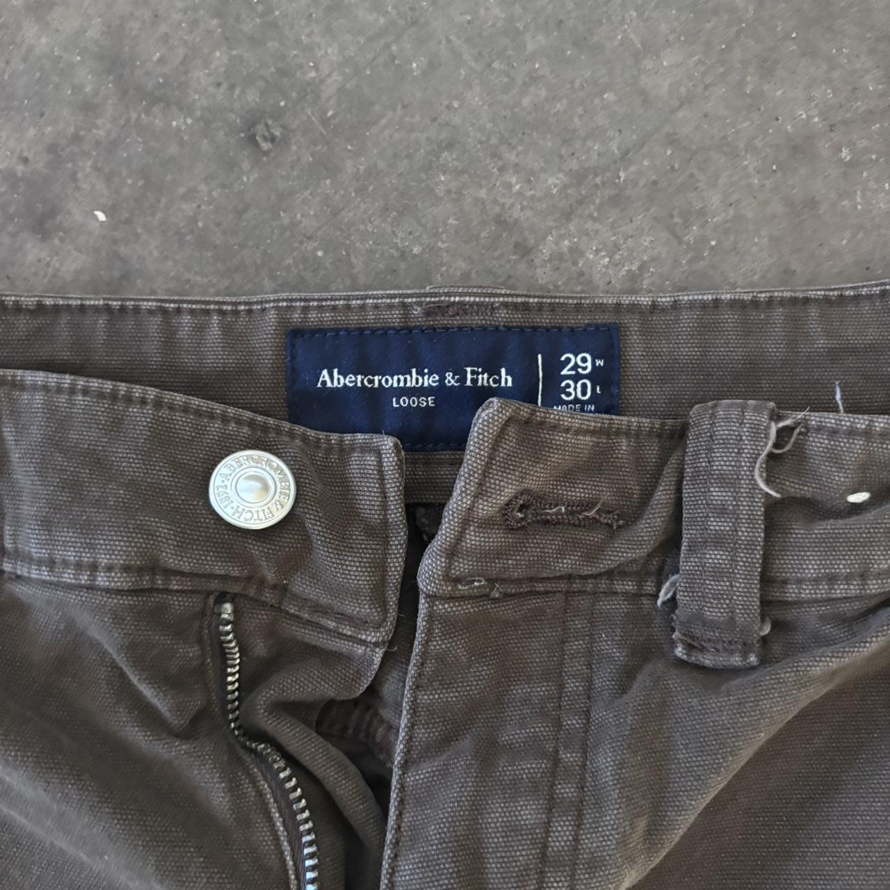 brown men’s abercrombie and fitch work... - Depop