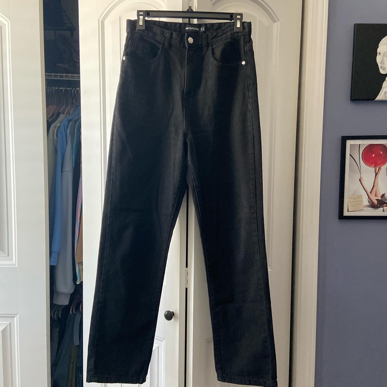 PLT Black Denim Straight Leg Pants... - Depop