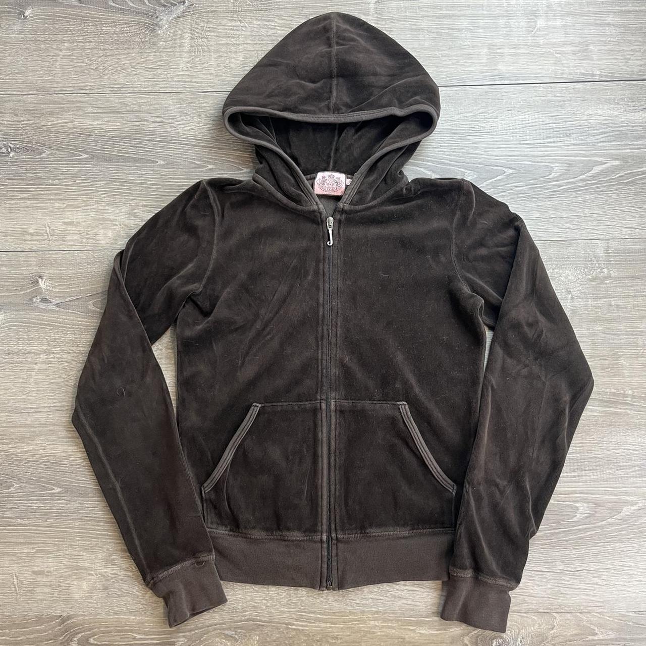 Y2K Juicy Couture Velour Zip-Up Hooded Jacket 2000s... - Depop