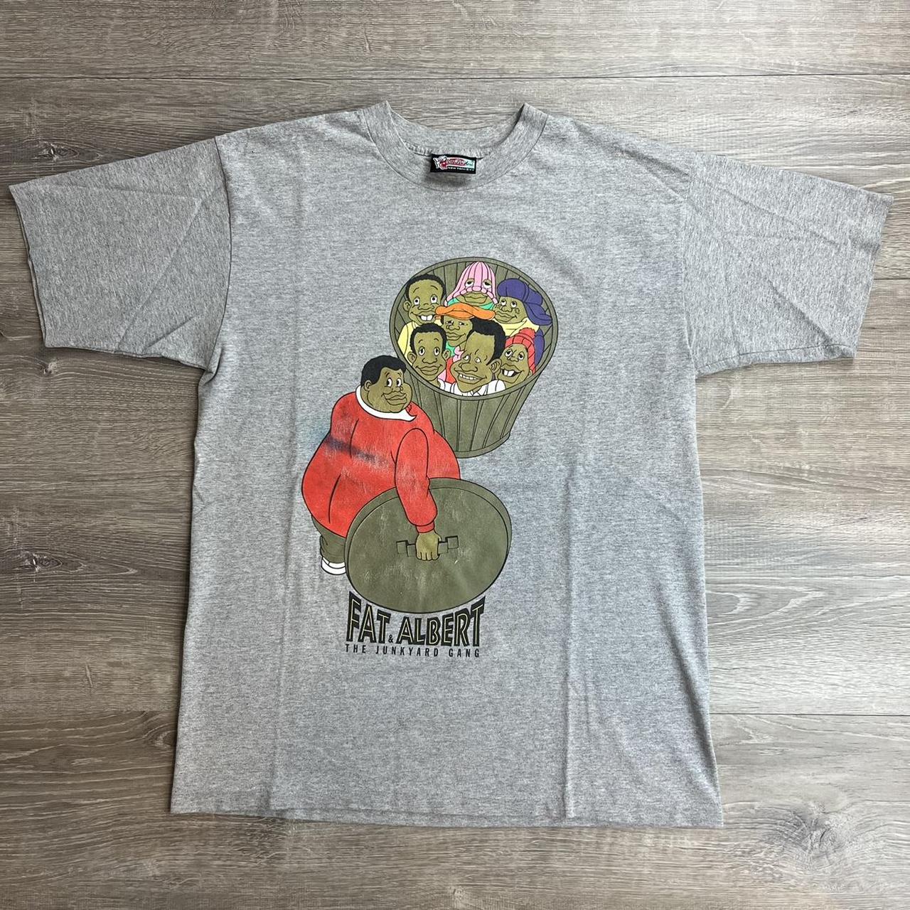 Vintage 90s Fat Albert T-Shirt Grey Graphic Tee Fat... - Depop
