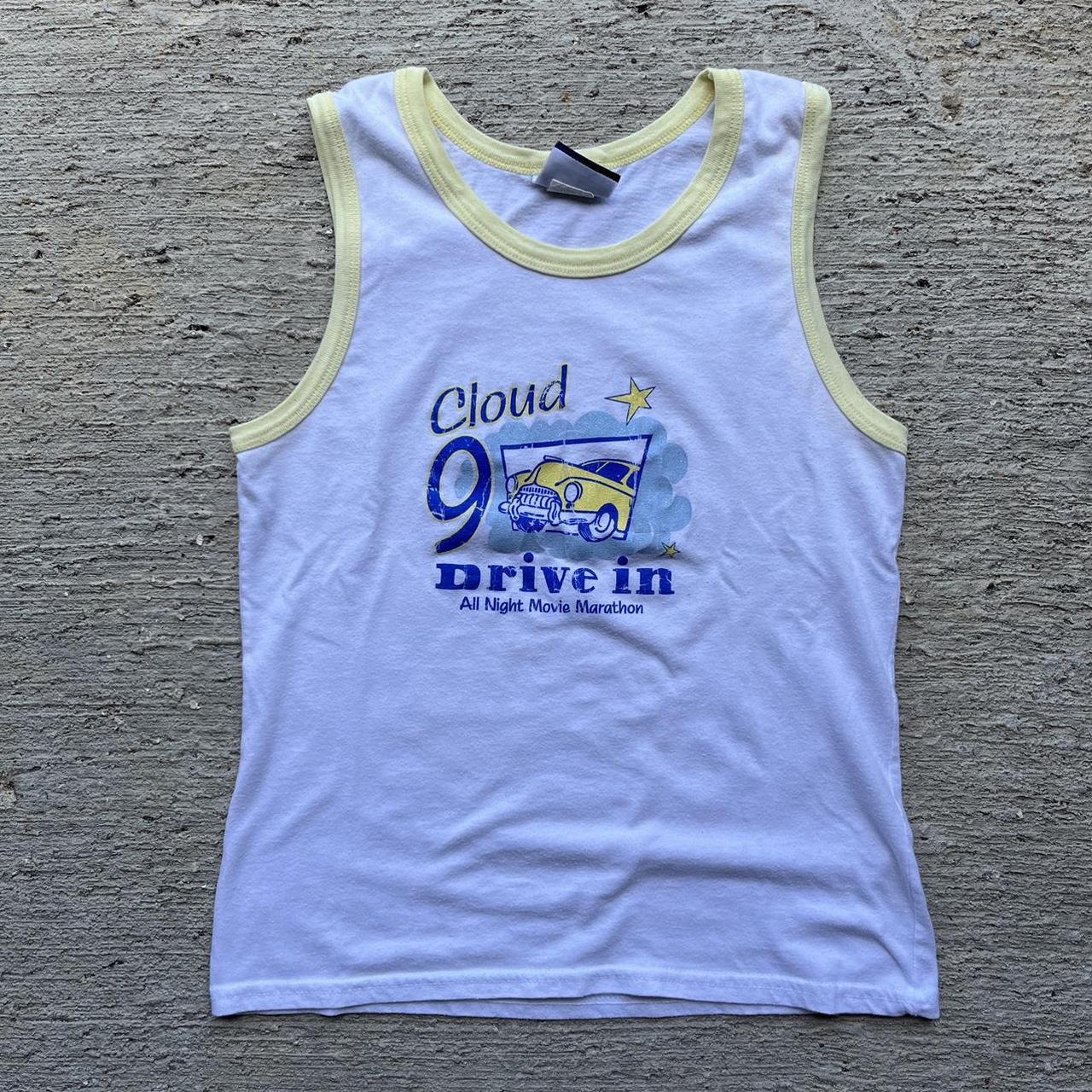 Y2K Drive In Movie Tank Top Cute 2000s Style White... | Depop