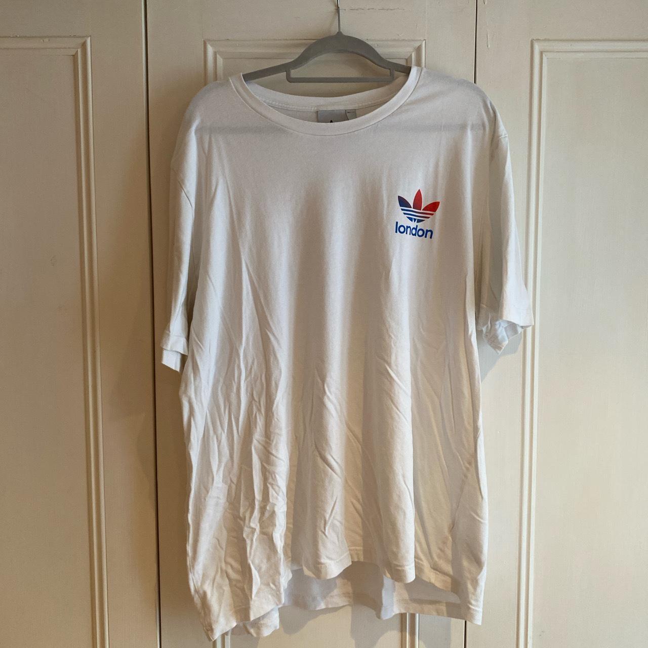 Adidas White T-Shirt With London Logo On Front &... - Depop