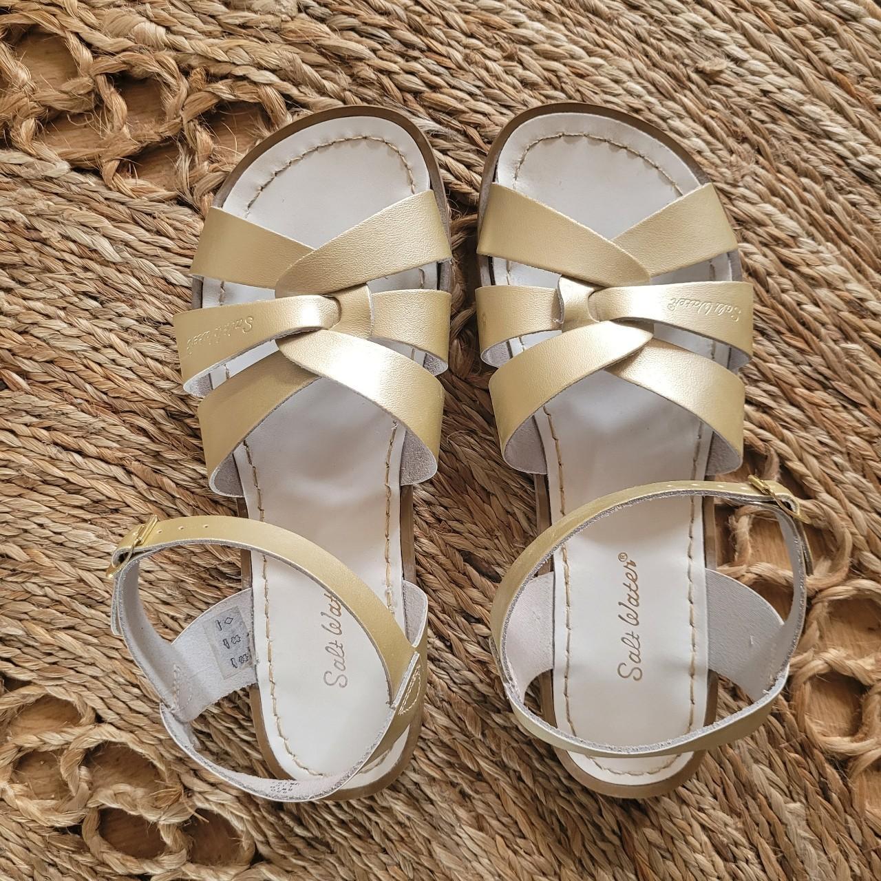 Saltwater Sandals Gold - Size 8 Used but excellent... - Depop