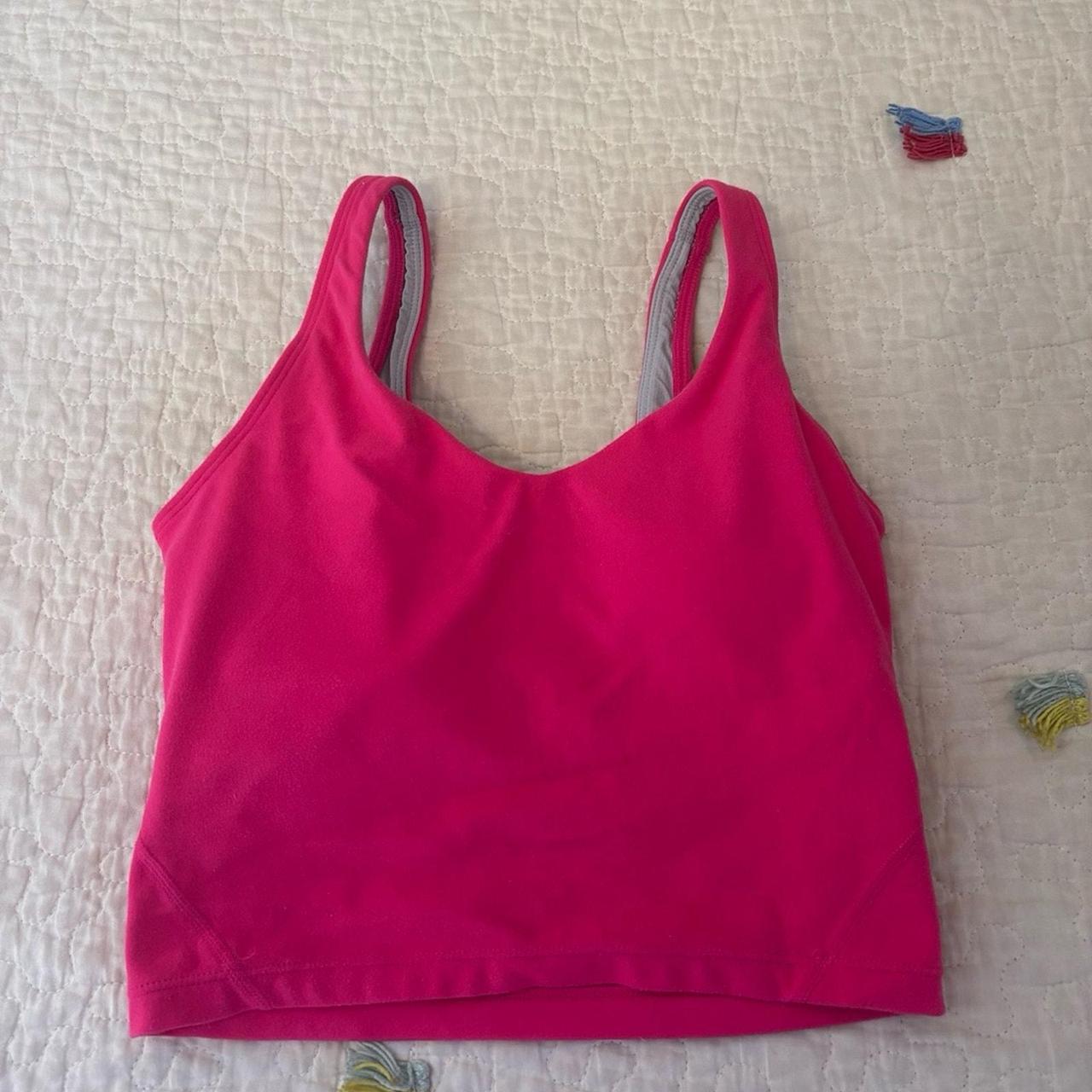 pink align tank Amazon XS Amazon brand Padded Pink... | Depop