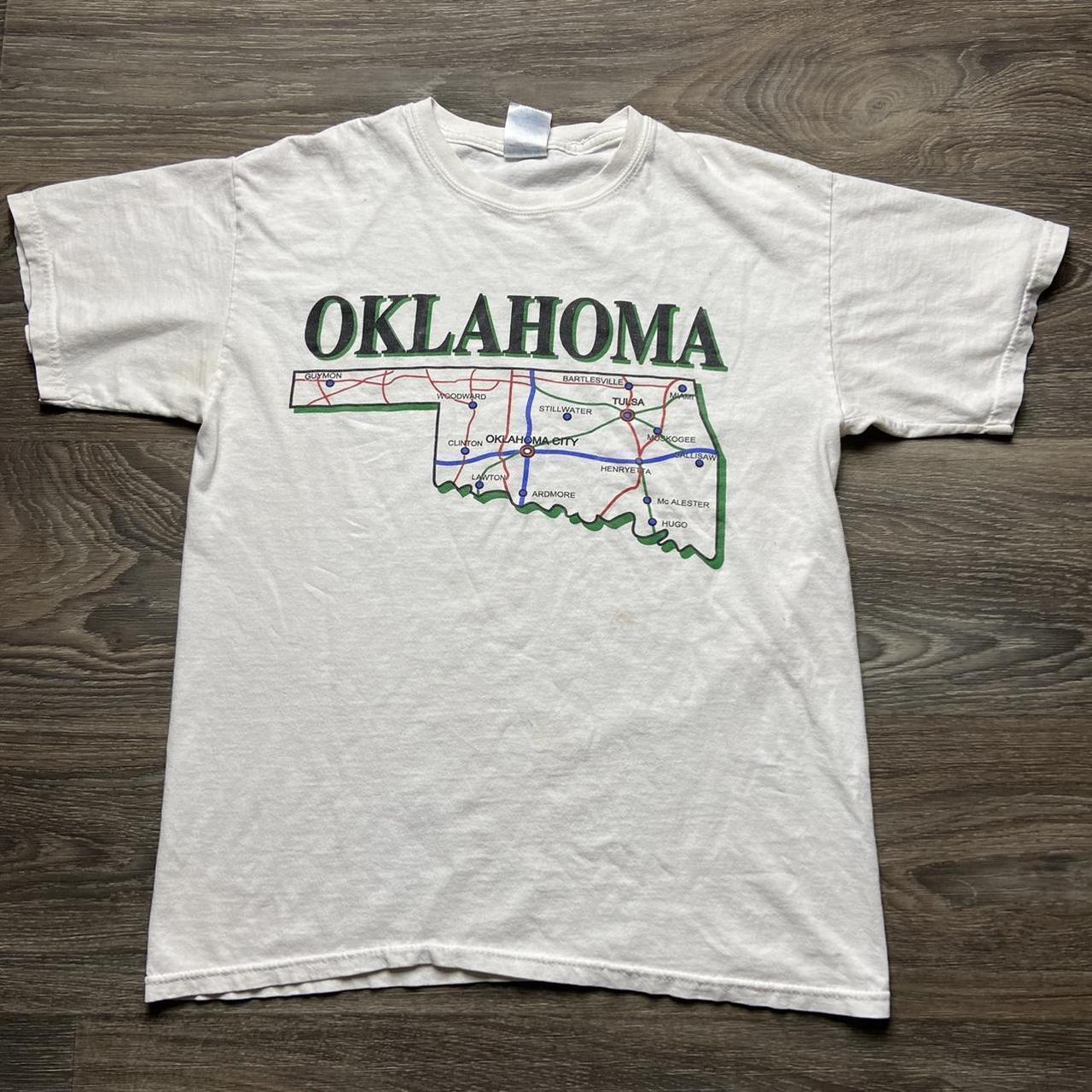 Vintage 90’s Oklahoma state tee W 19 1/4 in L 25... - Depop