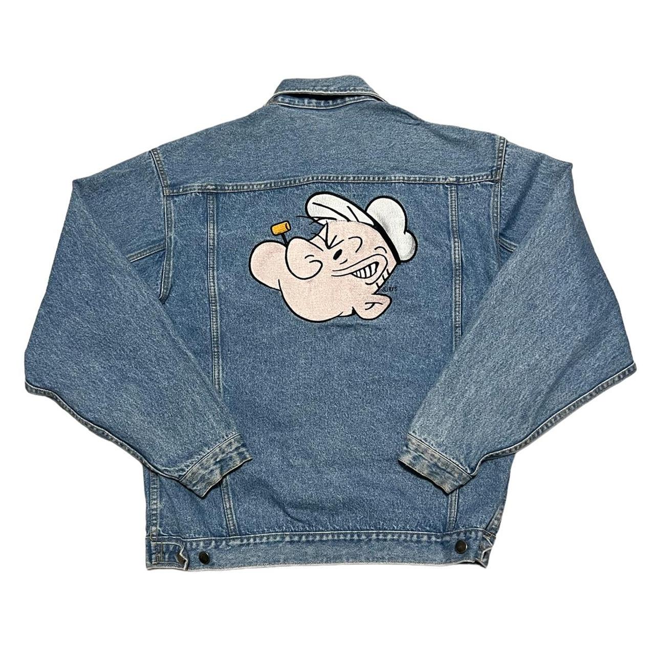 Vintage 90s Popeye the sailor embroidered patchwork... - Depop