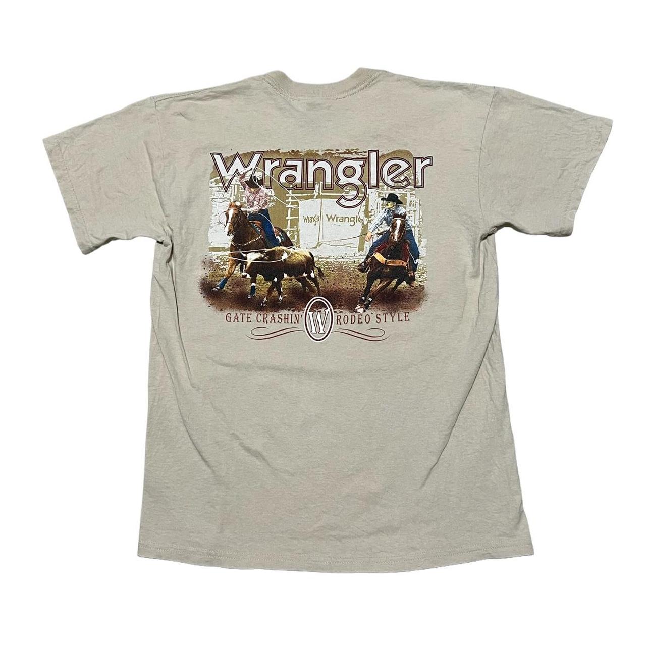 Vintage 90s wrangler rodeo graphic print horse... - Depop