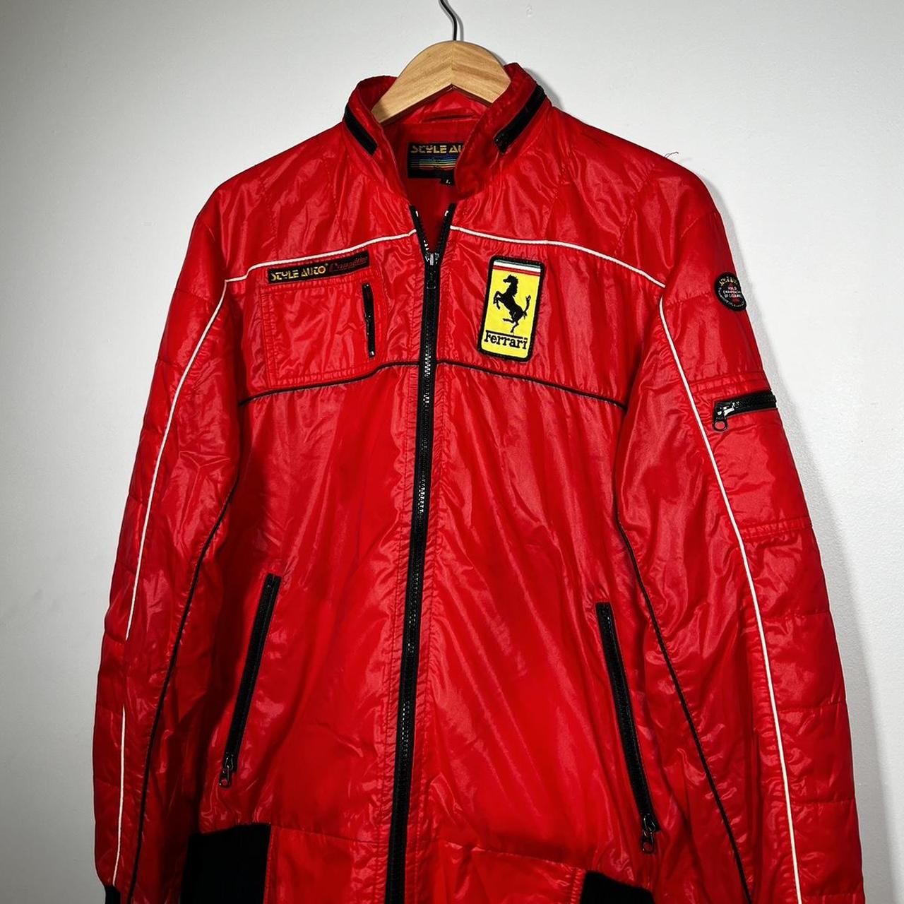 VINTAGE 80s FERRARI STYLE AUTO JACKET. In a mens... - Depop