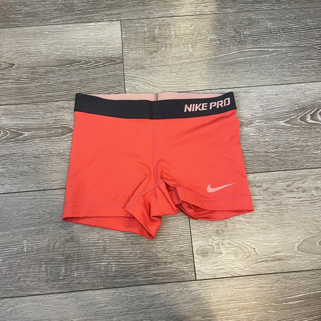 Nike pro shorts - barely worn - xs - red/orange... | Depop