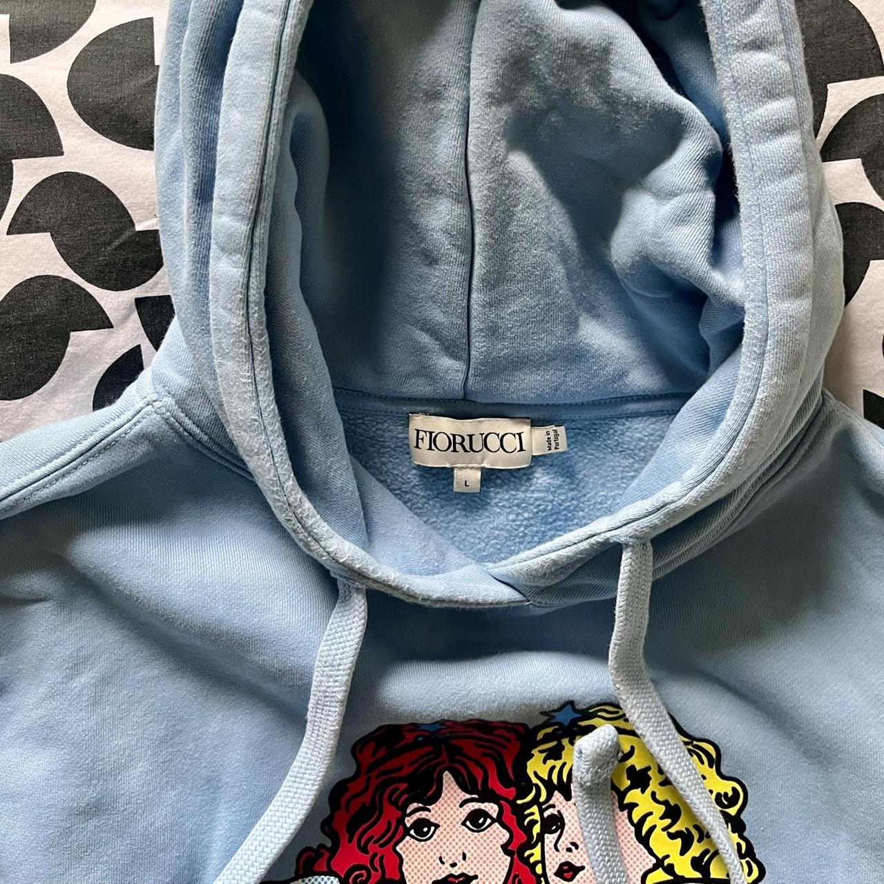 Fiorucci pop-art cherub hoodie, light blue, men’s... - Depop