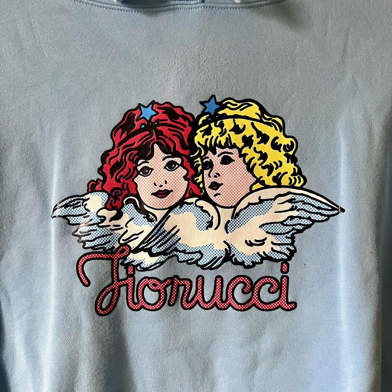 Fiorucci pop-art cherub hoodie, light blue, men’s... - Depop