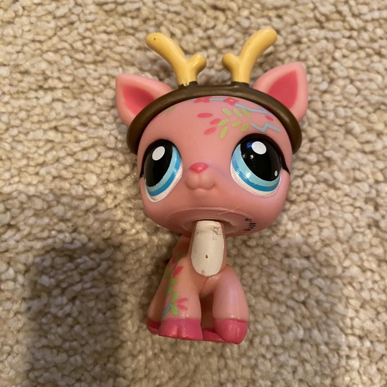 Littlest Pet Shop LPS Cherry Blossom Blue Eyes Deer - Depop
