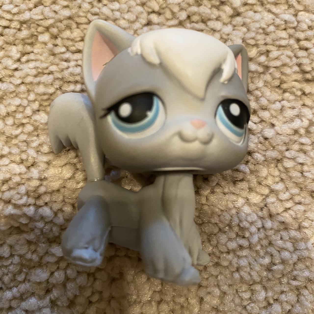 Littlest Pet Shop LPS Angora Longhair Grey Cat with... - Depop