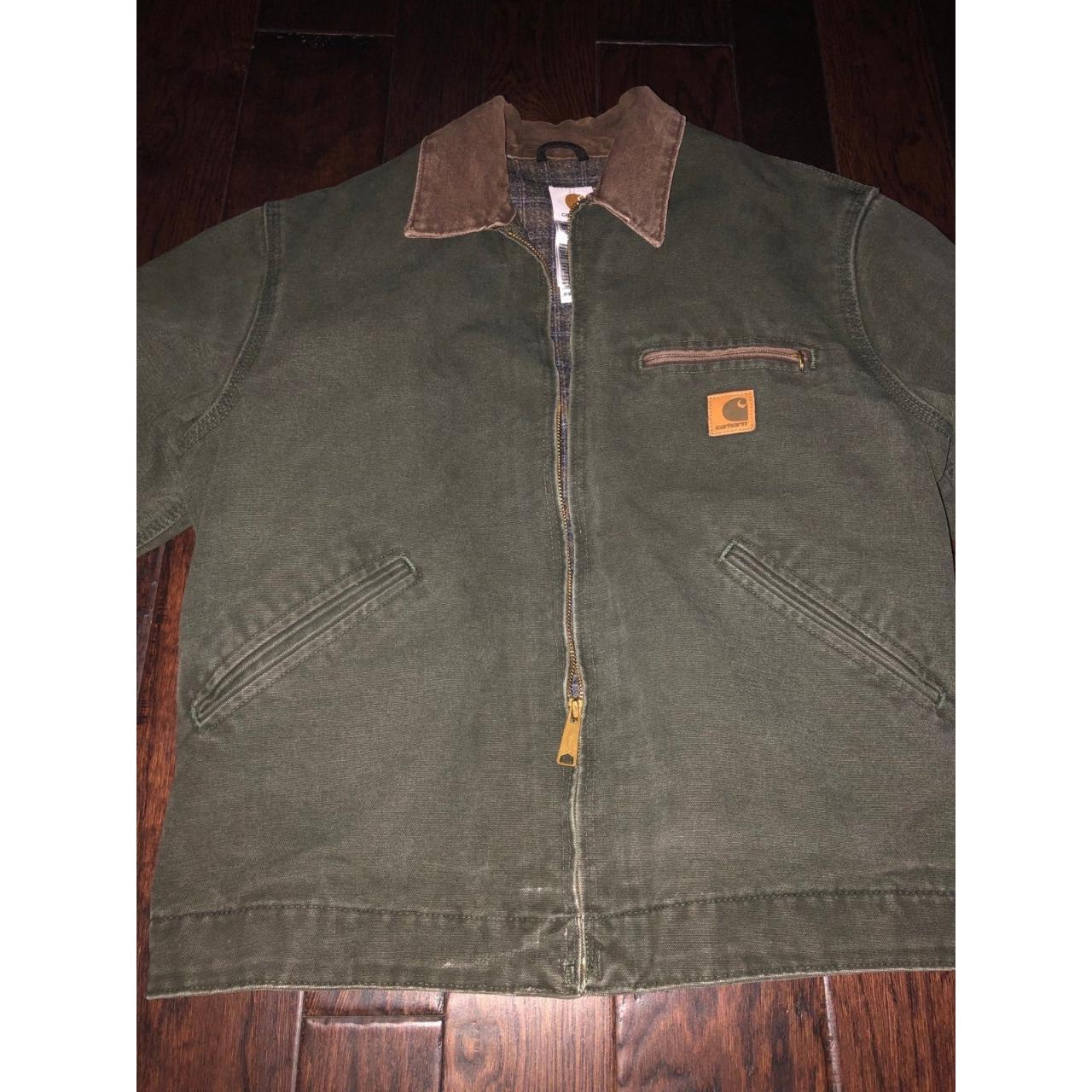 Carhartt Detroit Jacket J97 MOS Green Lined Smoke... - Depop
