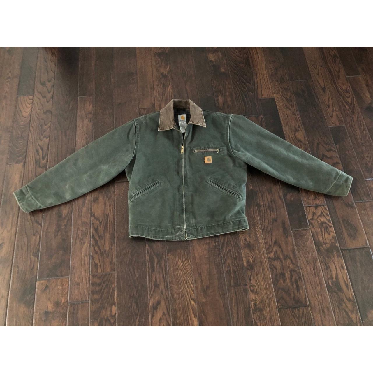 Carhartt Detroit Jacket J97 MOS Green Lined Smoke... - Depop