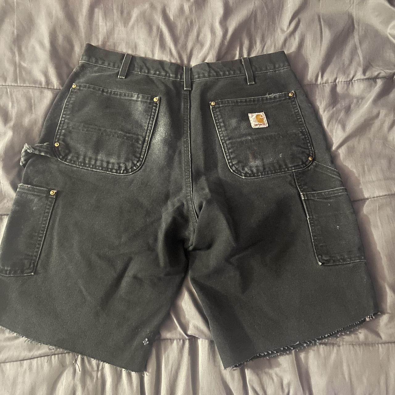 Black Carhartt Double Knee Jorts (Marked 34” but... - Depop