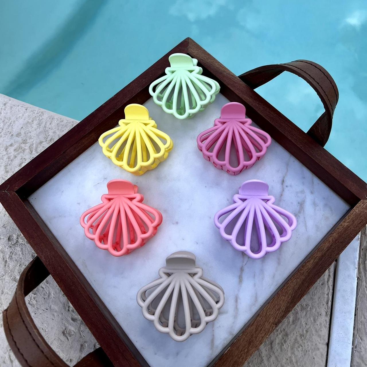 Shell hair clips Price is for 1 Green- 2... - Depop