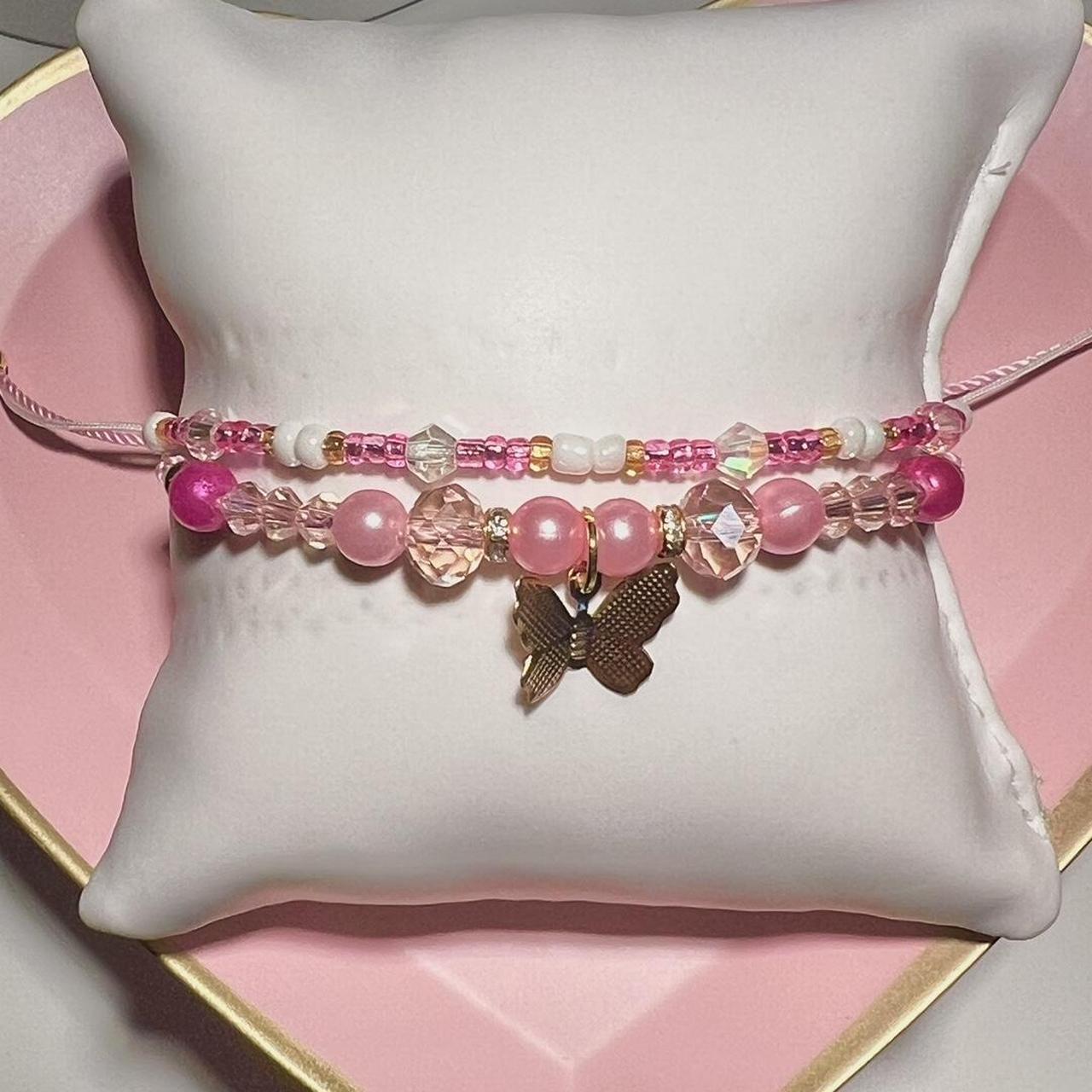 Barbie inspired string bracelet handmade by me... - Depop