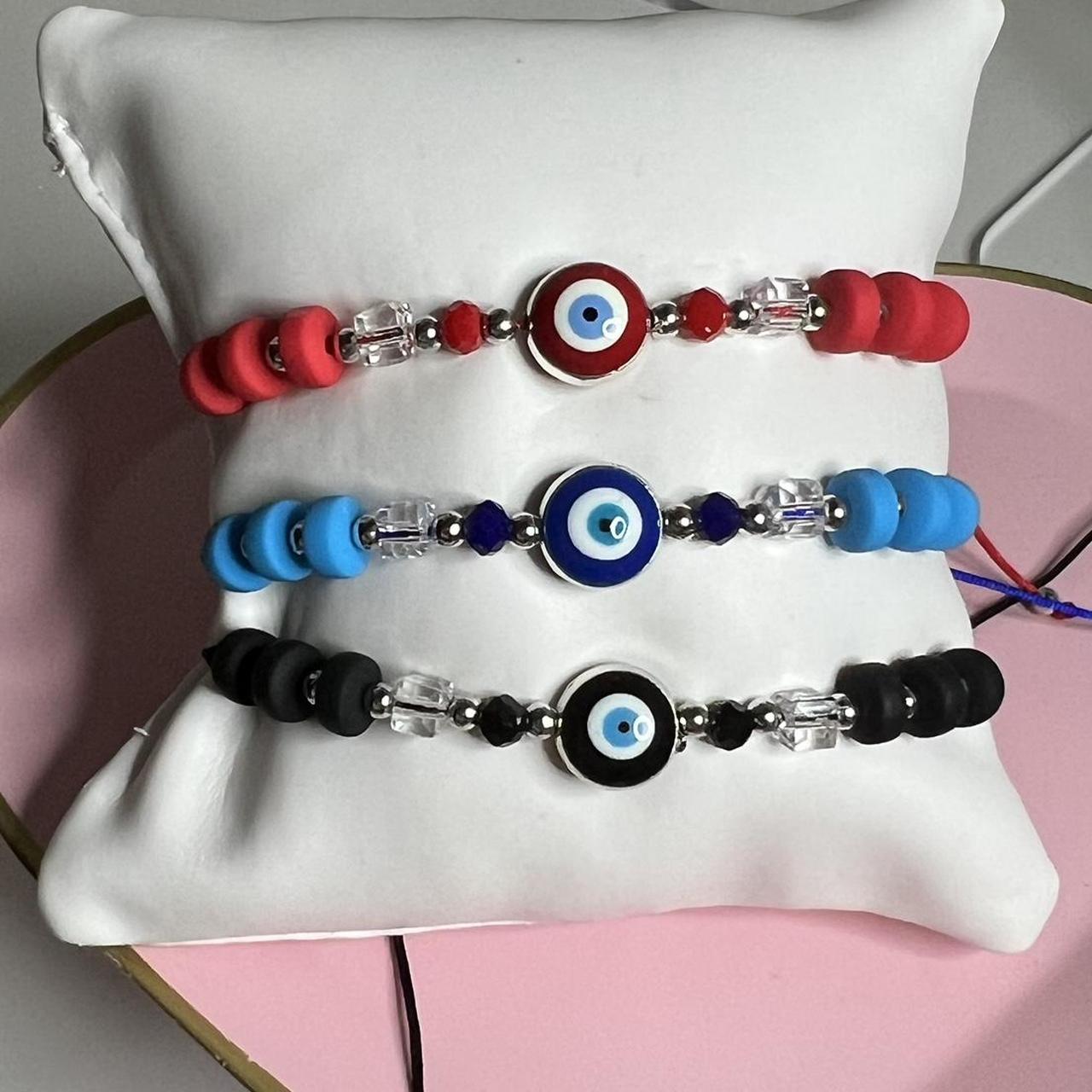 Evil eye bracelets handmade Ojo turco bracelets... - Depop