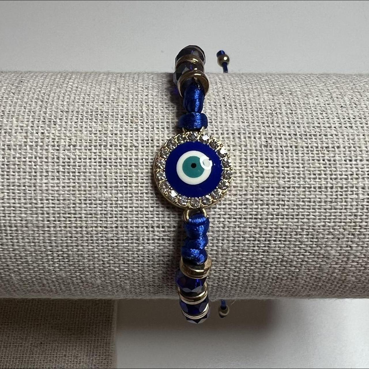 Evil eye string bracelet handmade by me with... - Depop