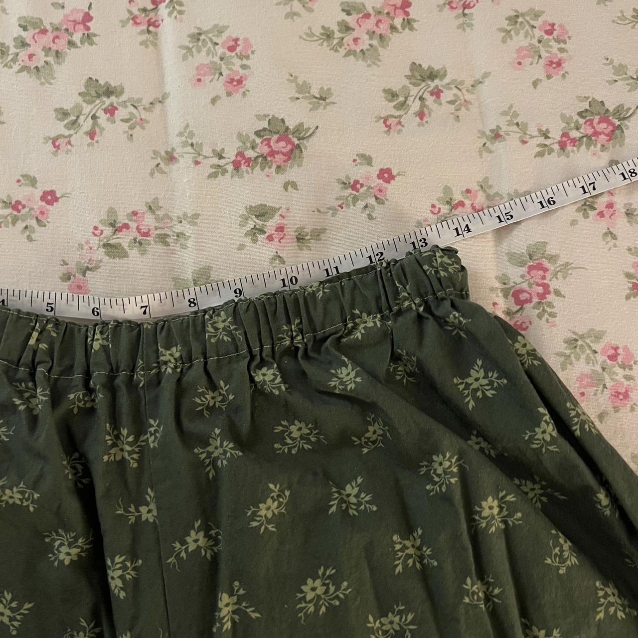 abigail designs handmade dark green floral wide leg... | Depop