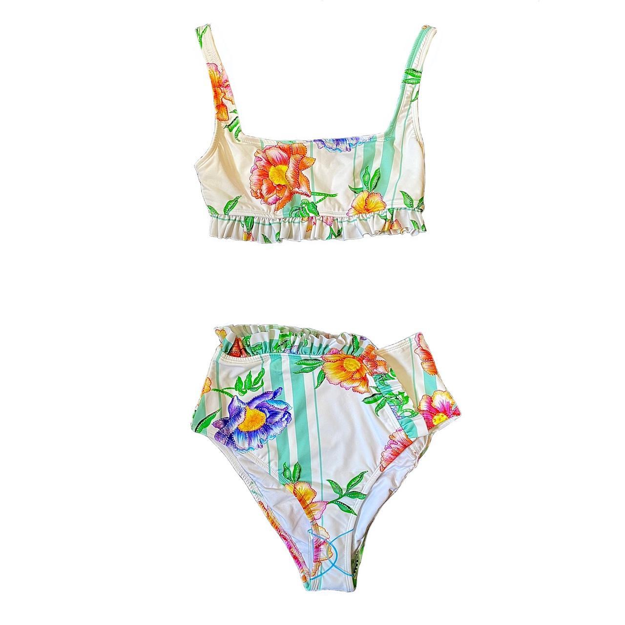ASOS Swim Floral Retro Ruffle Bikini Set • BRAND... - Depop
