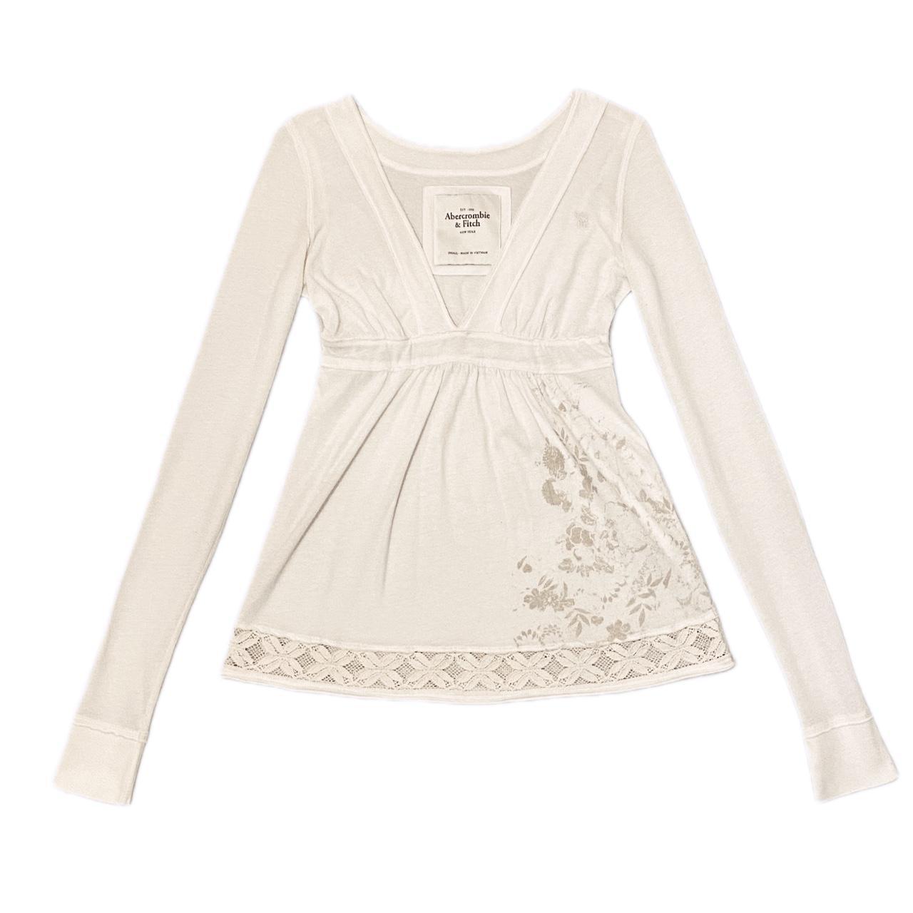 Abercrombie and Fitch Delicate White Babydoll Long... - Depop