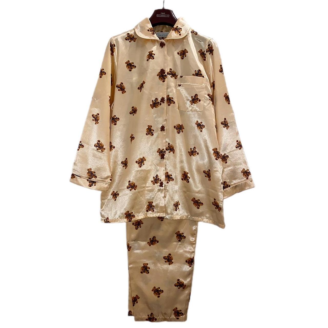 House of Fraser silky teddy bear print golden full... | Depop