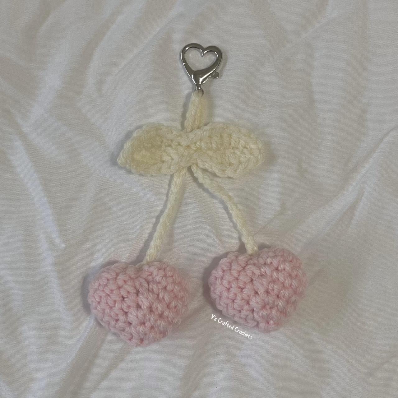 🍒Crochet cherry keychain🍒 Handmade by me💗 Limited... - Depop