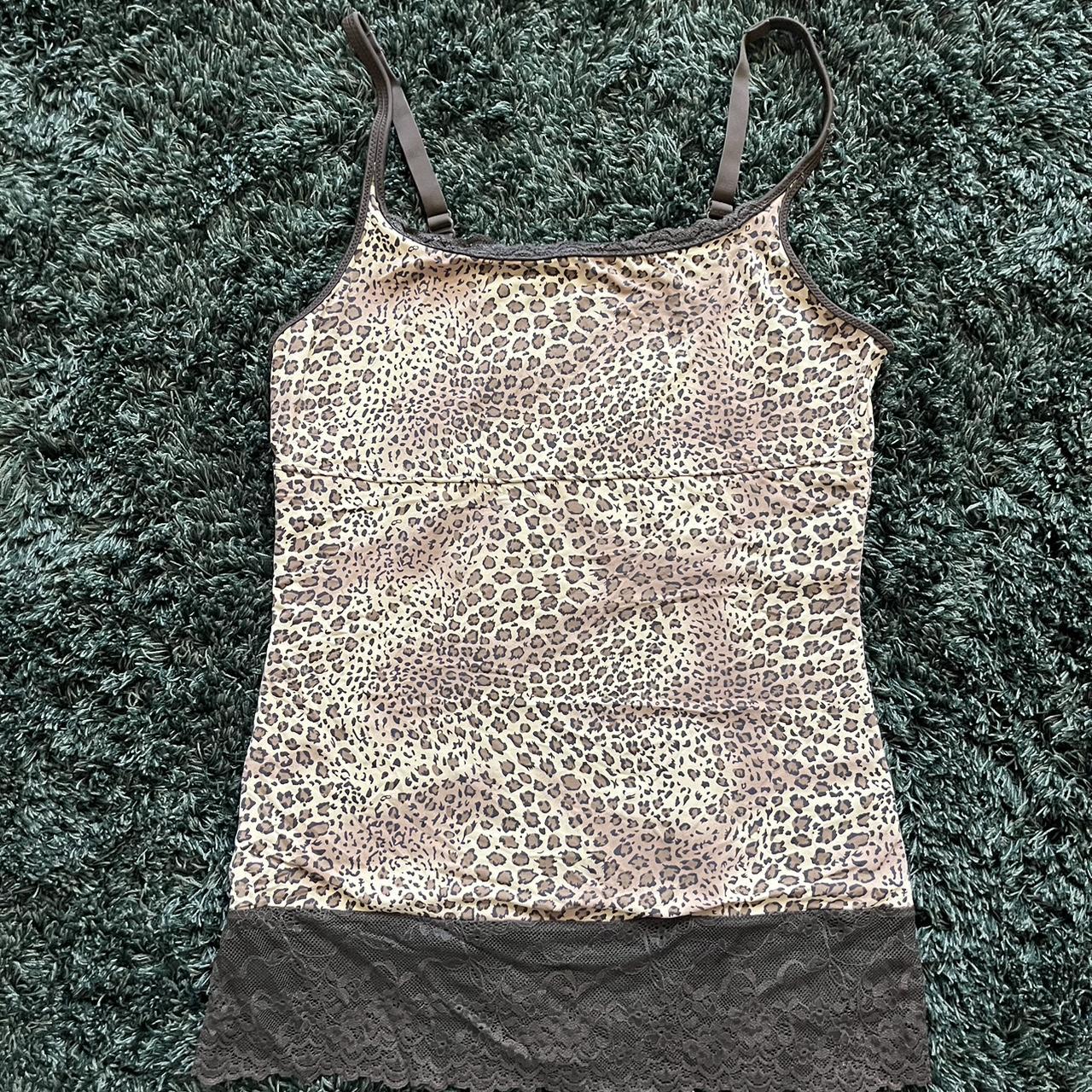 unbranded adorable leopard print cami top with lace... - Depop