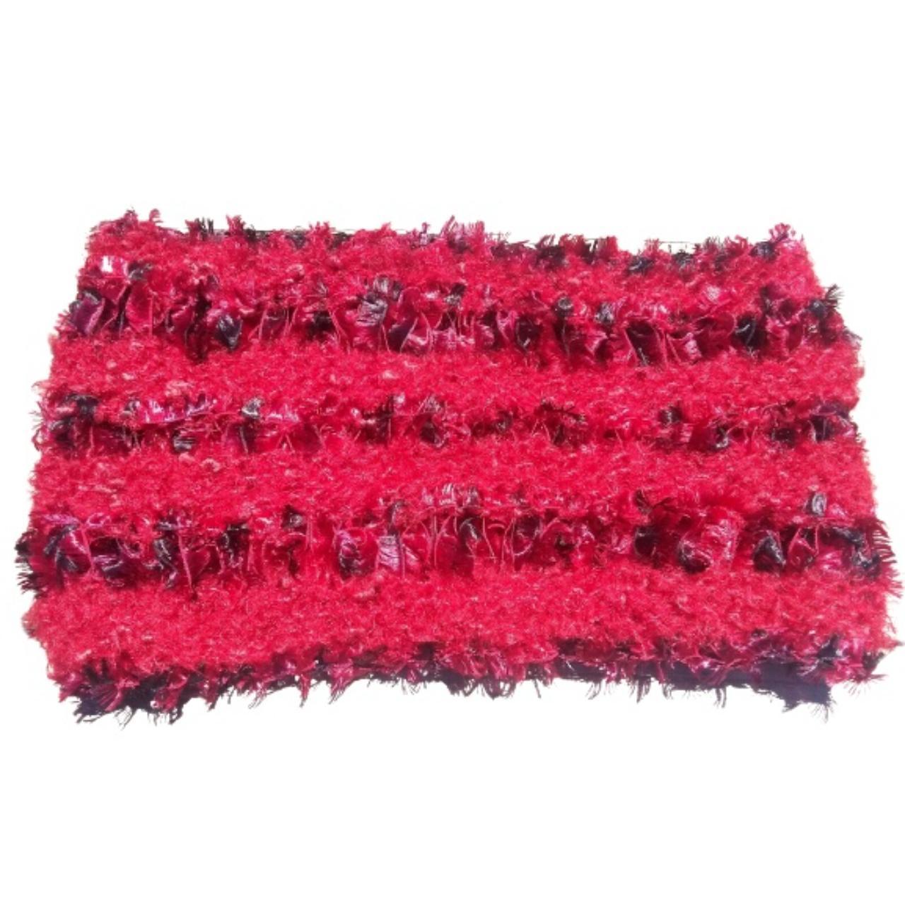 Red Feather Boa Cowl Handmade Knit Infinity Scarf... - Depop