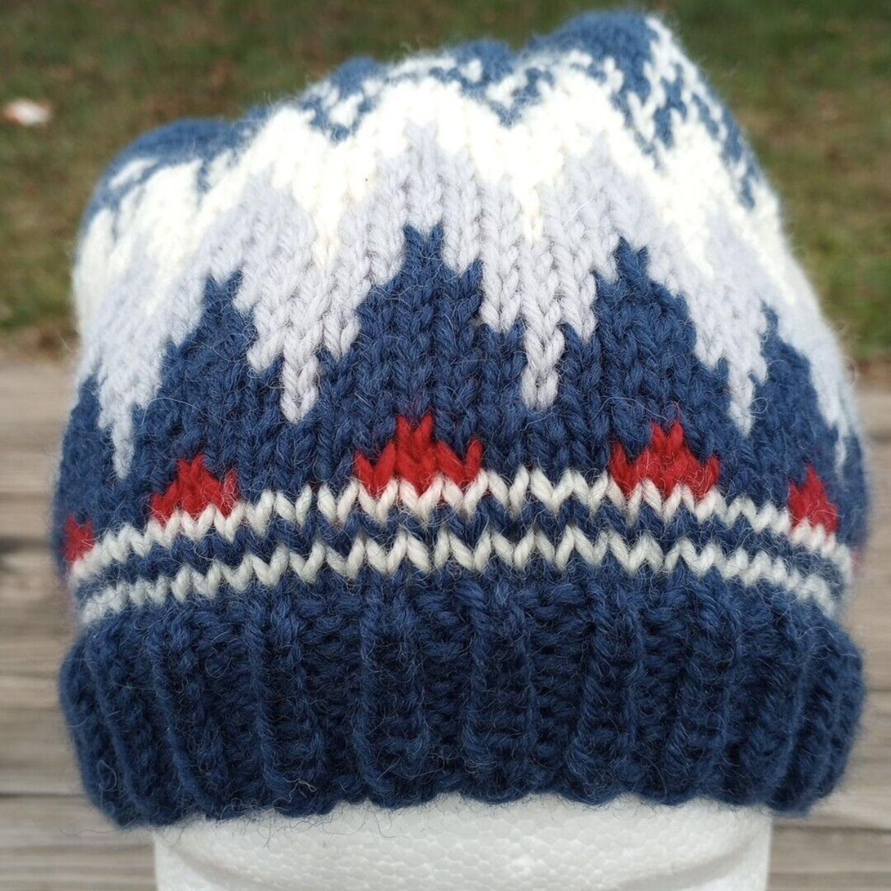 Mens Handmade Fair Isle Beanie Wool Hat Hand Knit... - Depop