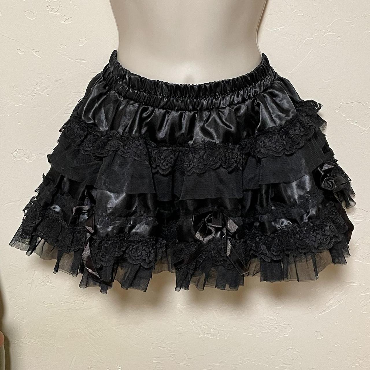 Lacey Black Goth Tutu with bows (4 bows in front, 1... - Depop