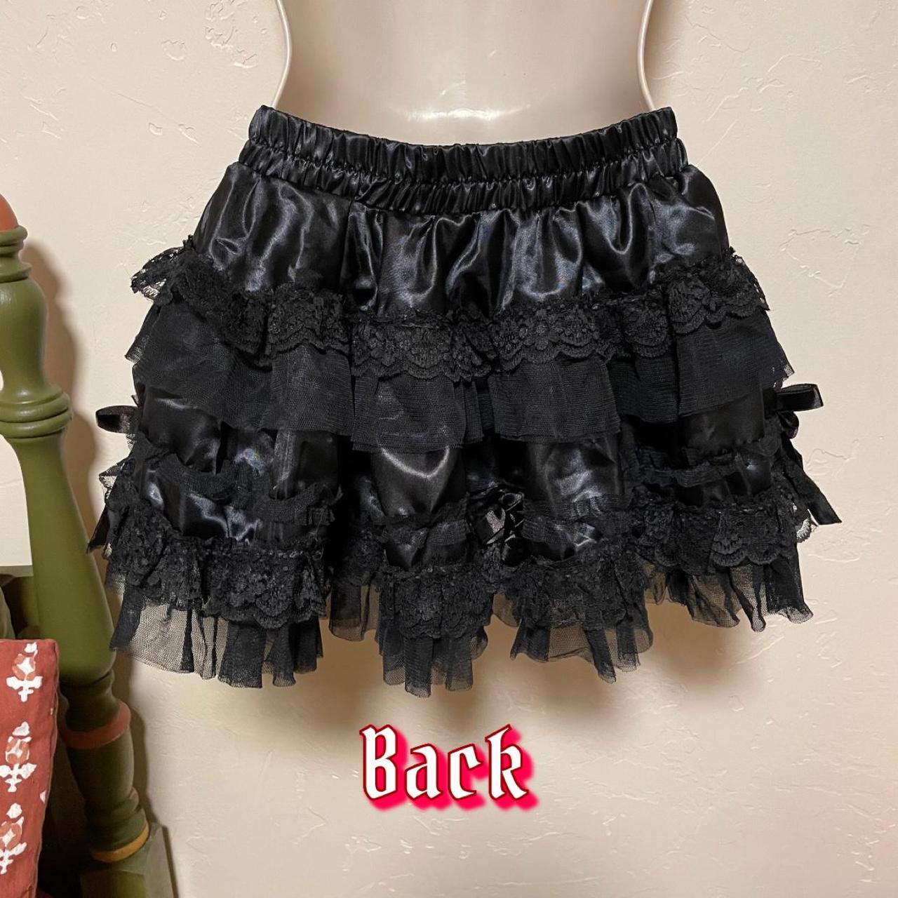 Lacey Black Goth Tutu with bows (4 bows in front, 1... - Depop