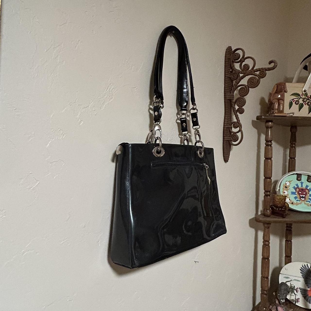 Beijo Charcoal Patent Leather Tote Purse Straps are... - Depop