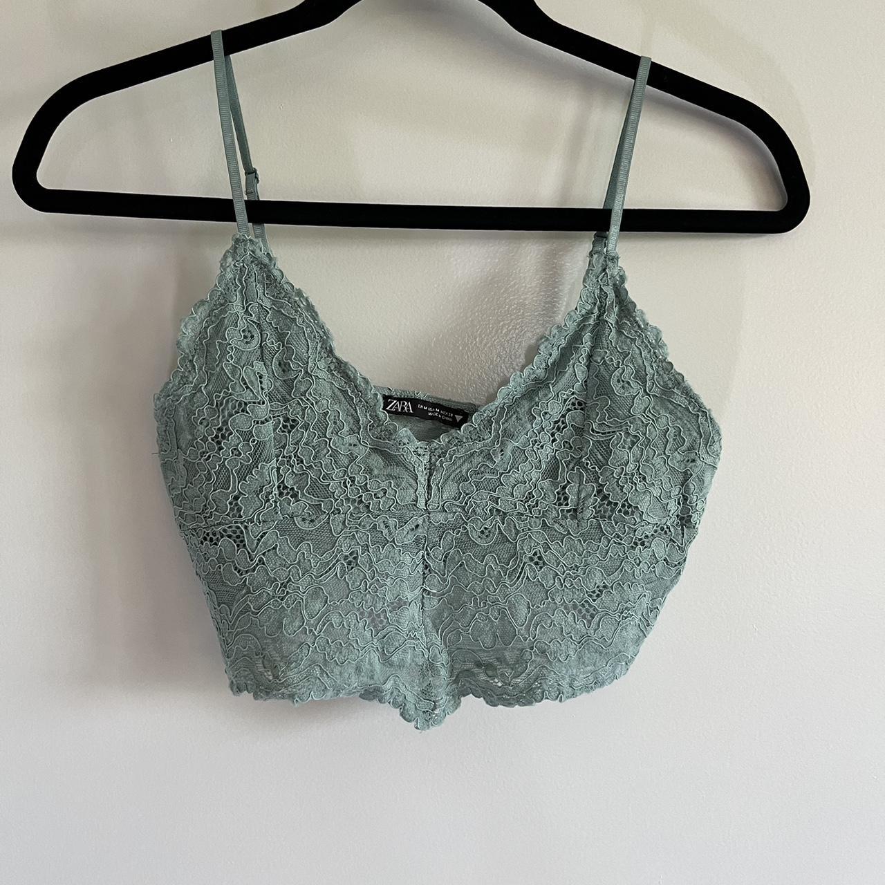 Sexy ZARA teal bralette. Perfect for that pop of... - Depop