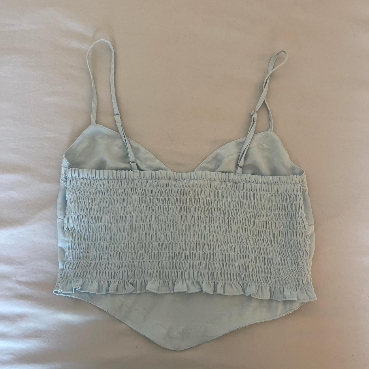 Light blue lace cami top - Depop