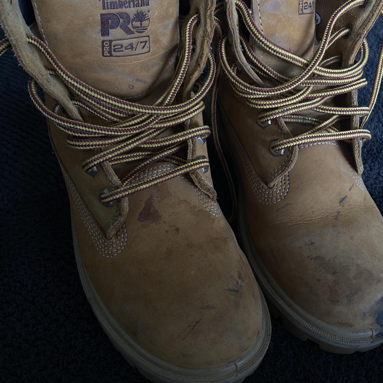 nice worn in timbs (SIZE 6.5 W) prices always... - Depop