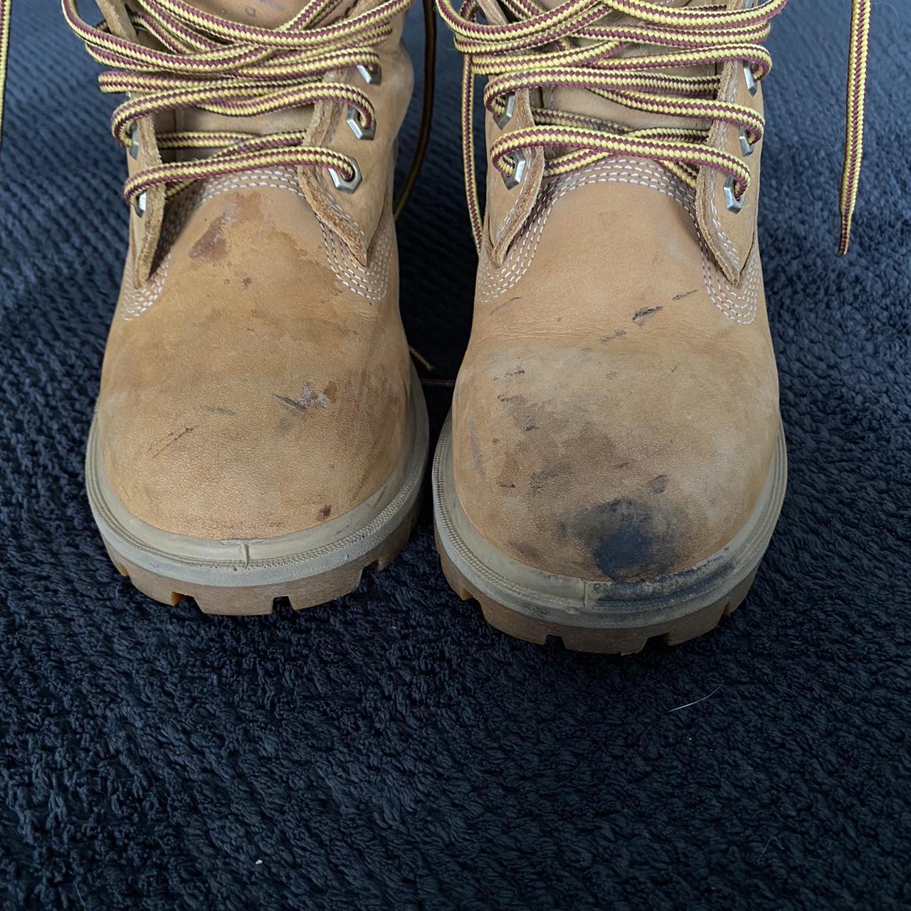 nice worn in timbs (SIZE 6.5 W) prices always... - Depop