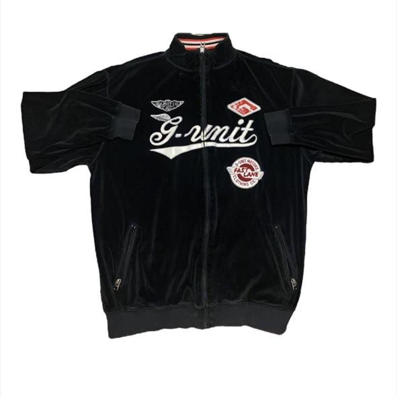 Vintage ‘Black White Red’ G-Unit Mens Fleece Jacket... - Depop