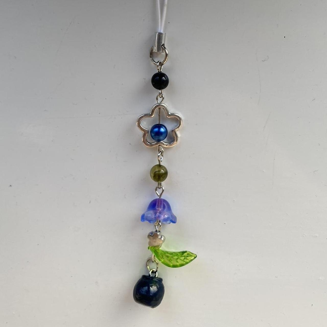 Blueberry themed phone strap/keychain with various... - Depop