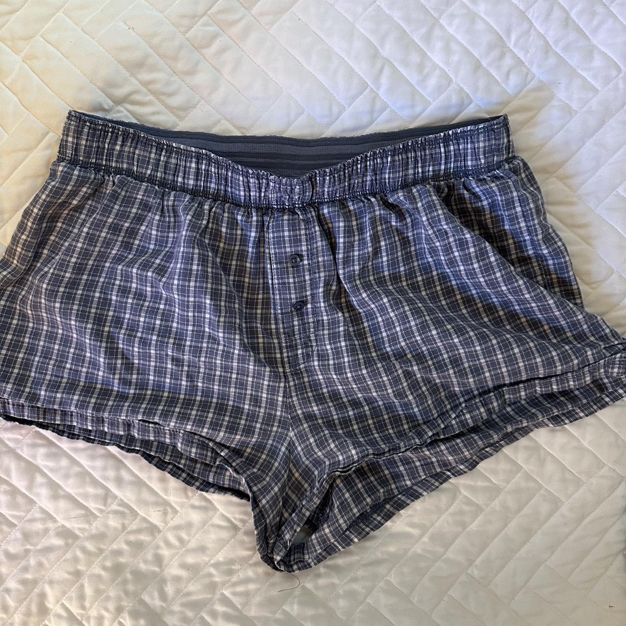 blue plaid boxers XS - Depop