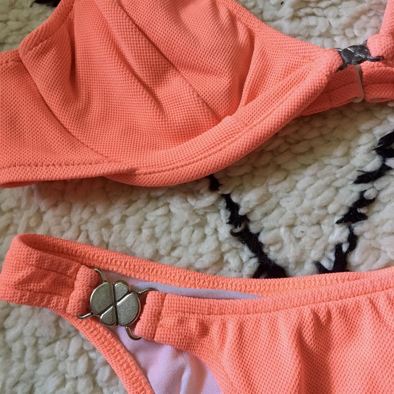 Vintage 80s Venus neon pink / orange high rise... - Depop