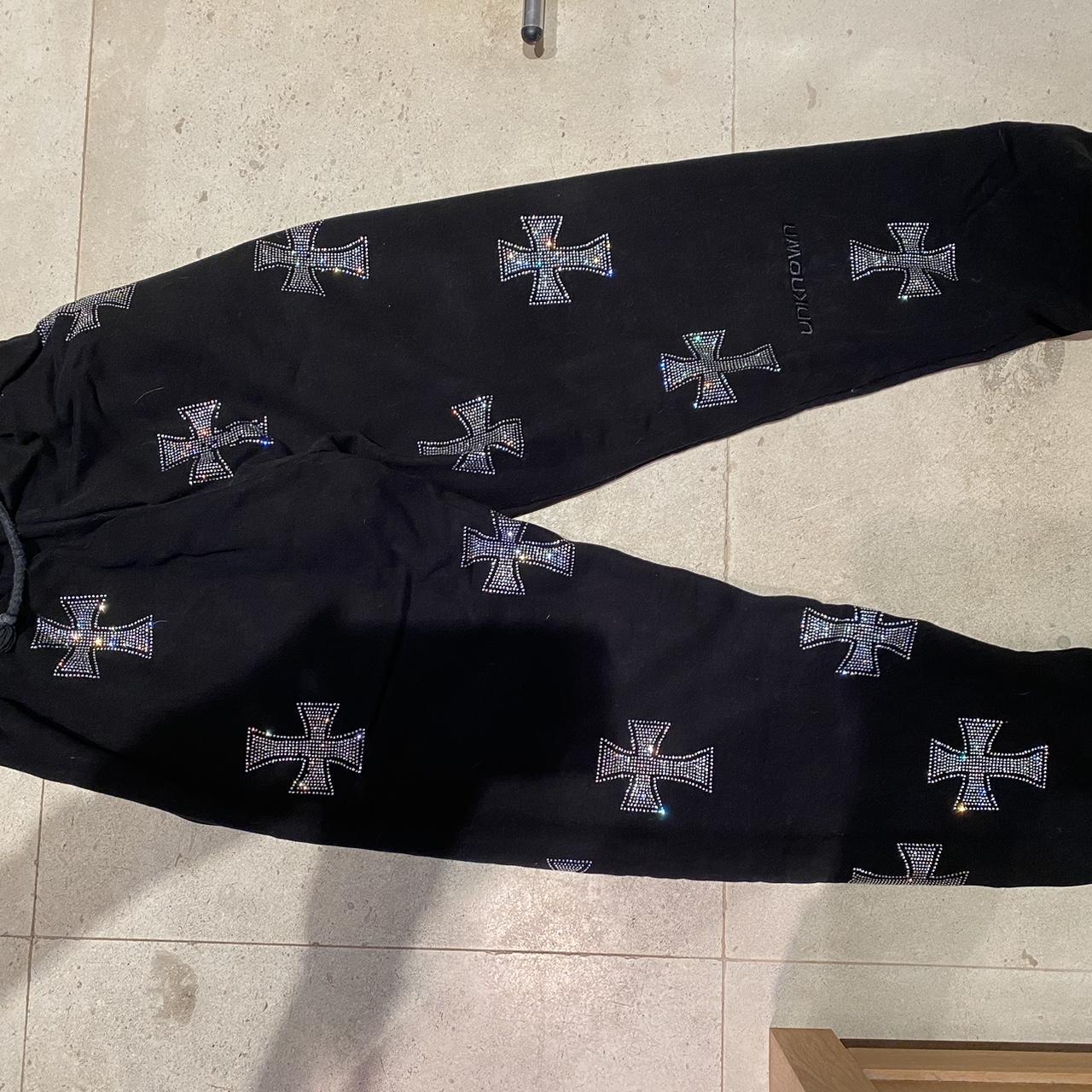 Black unknown London trackies - Depop