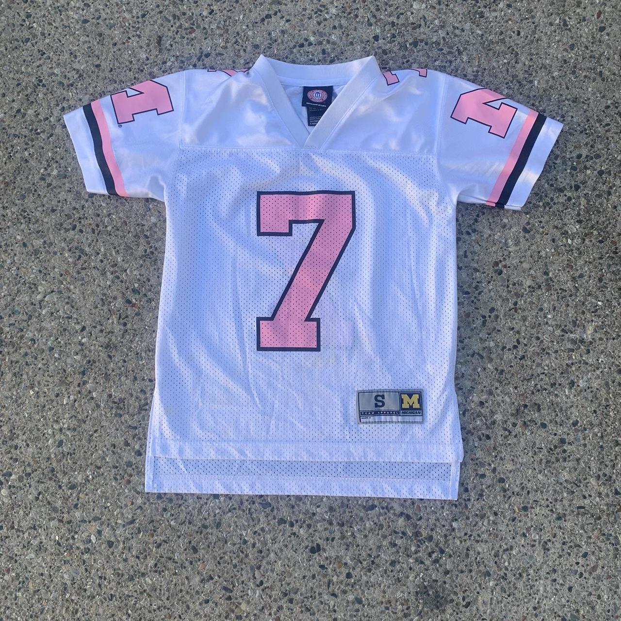 Y2k Pink/White Blokette Jersey Top In good... - Depop