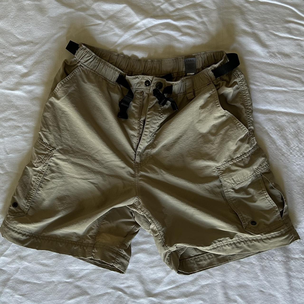 REI nylon khaki cargo shorts -No noticeable... - Depop