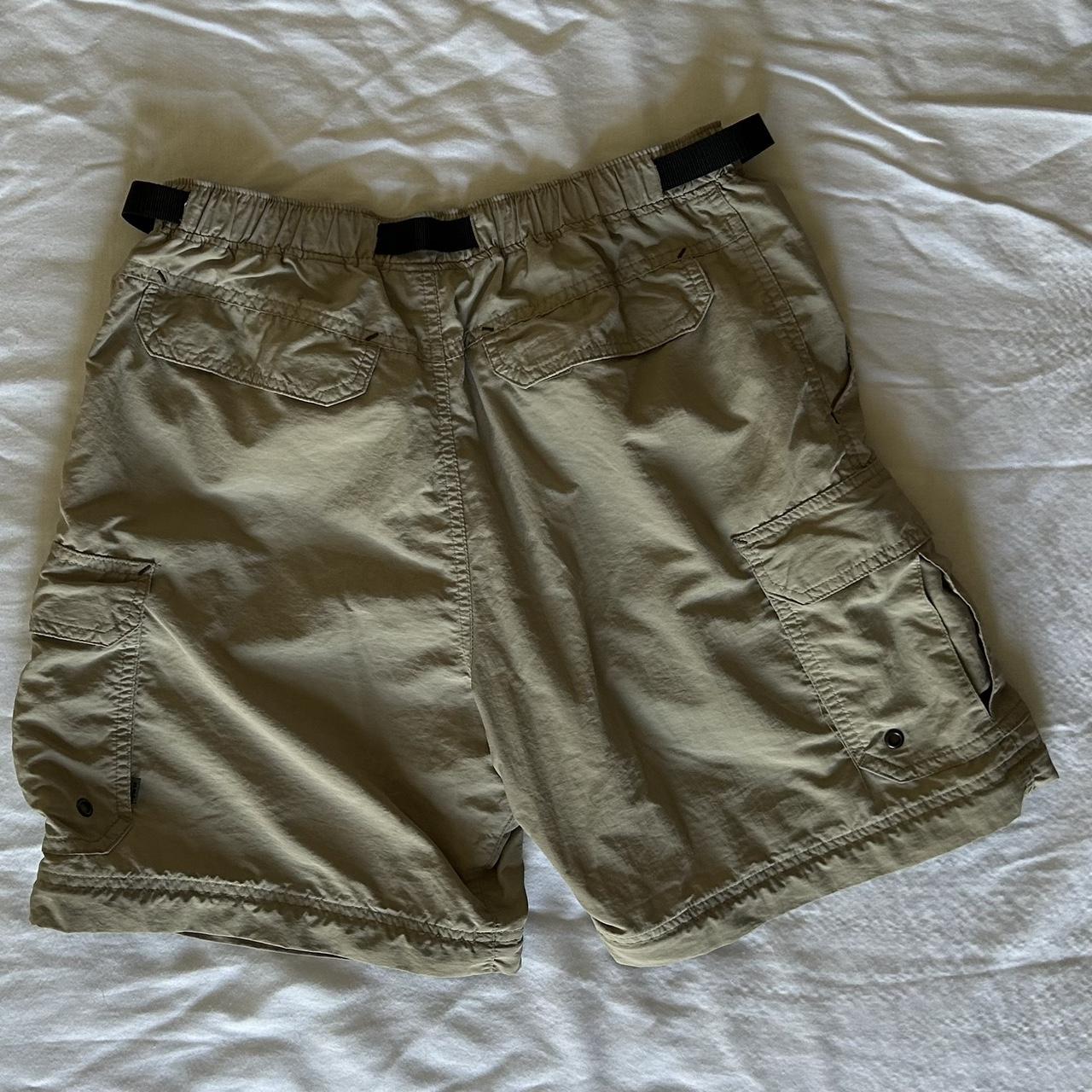 REI nylon khaki cargo shorts -No noticeable... - Depop